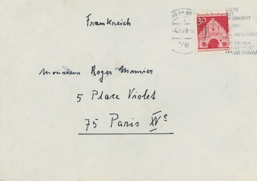 Lettre de Heidegger à Roger Munier – Roger Munier